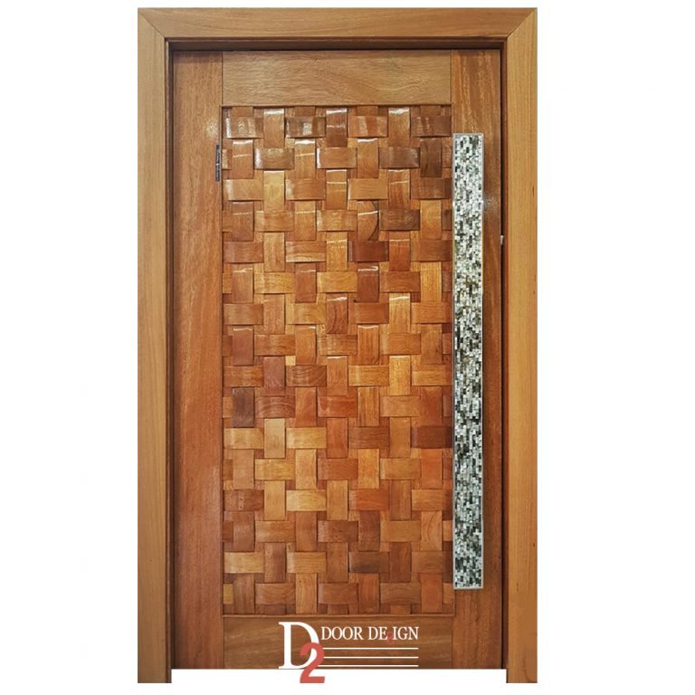 Porta Pivotante de Madeira Couro Trançado - Door Design